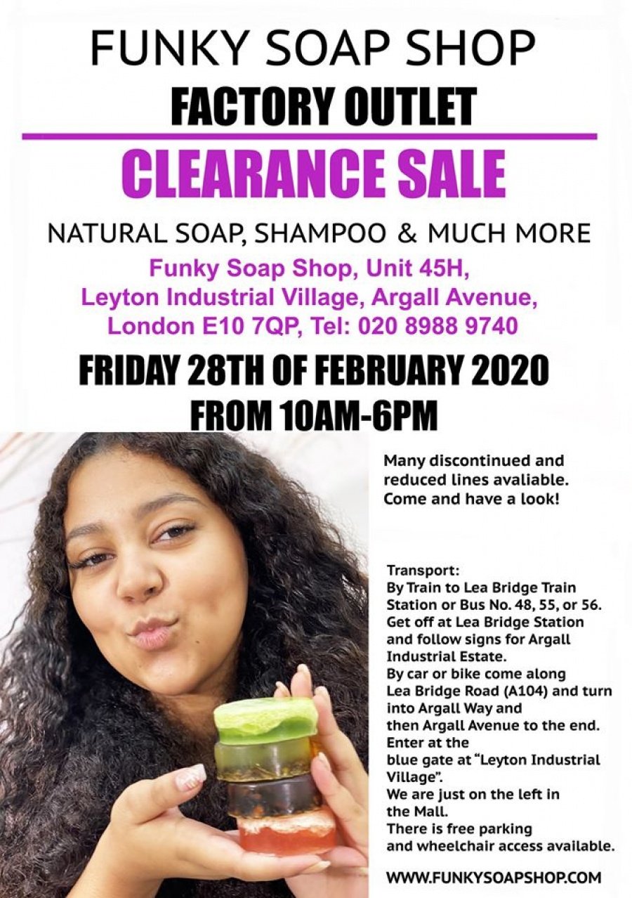 Funky Soap Clearance Sale -- Sample sale in London