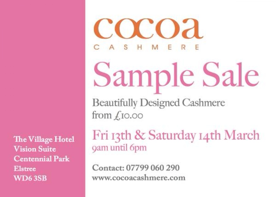 Cocoa Cashmere sample sale -- Sample sale in Elstree